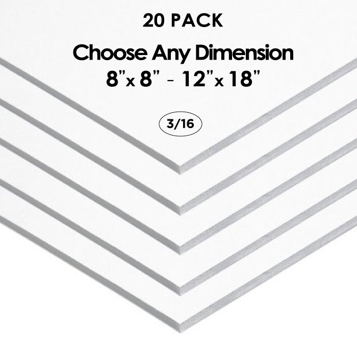 3/16" White Foam Board Custom Cut 20 Packs | foamcore.com